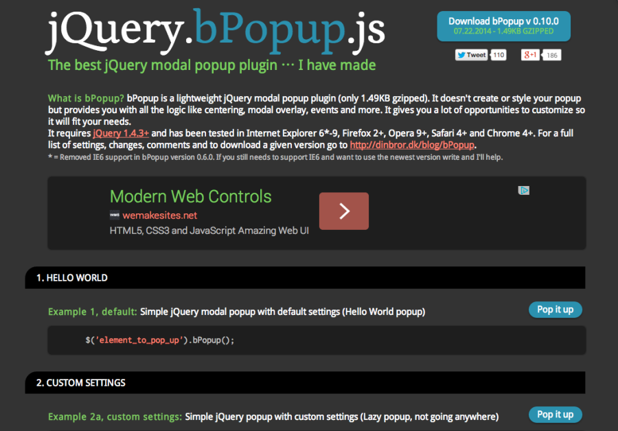 使ってみたいjQueryポップアップ | weblovelog
