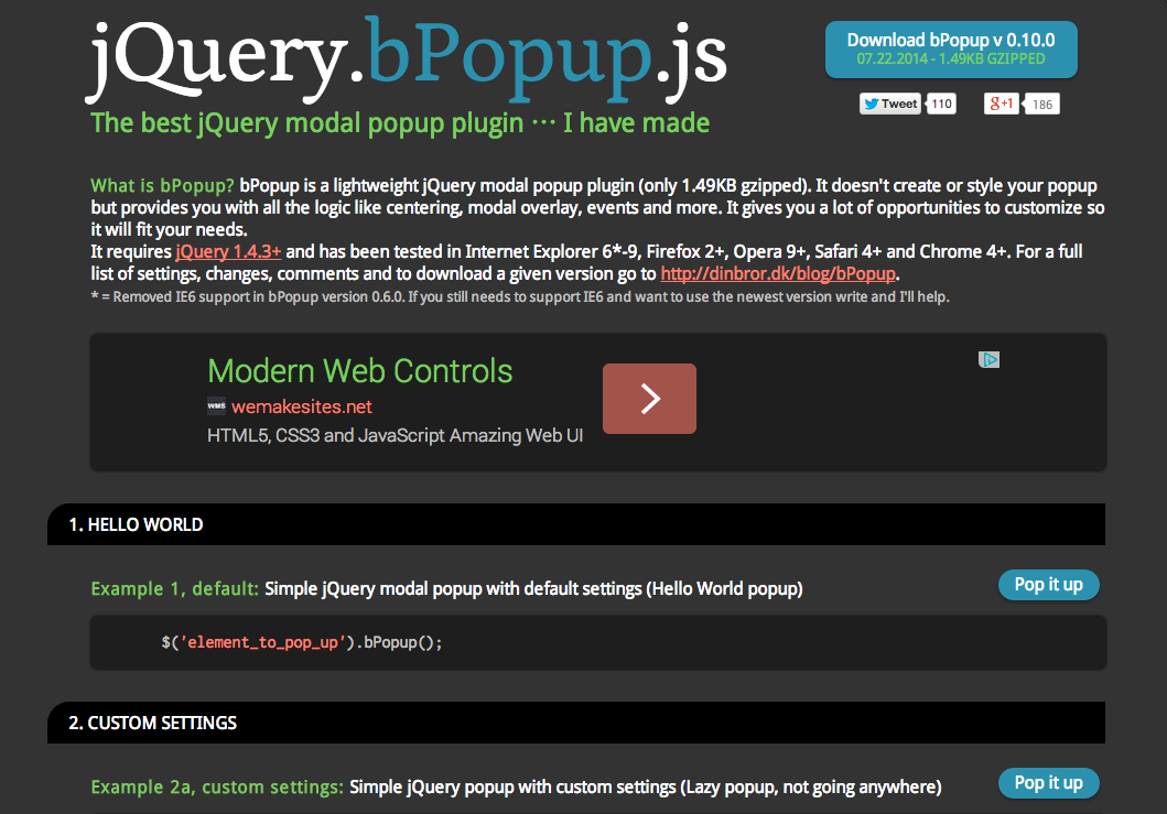 使ってみたいjQueryポップアップ | weblovelog